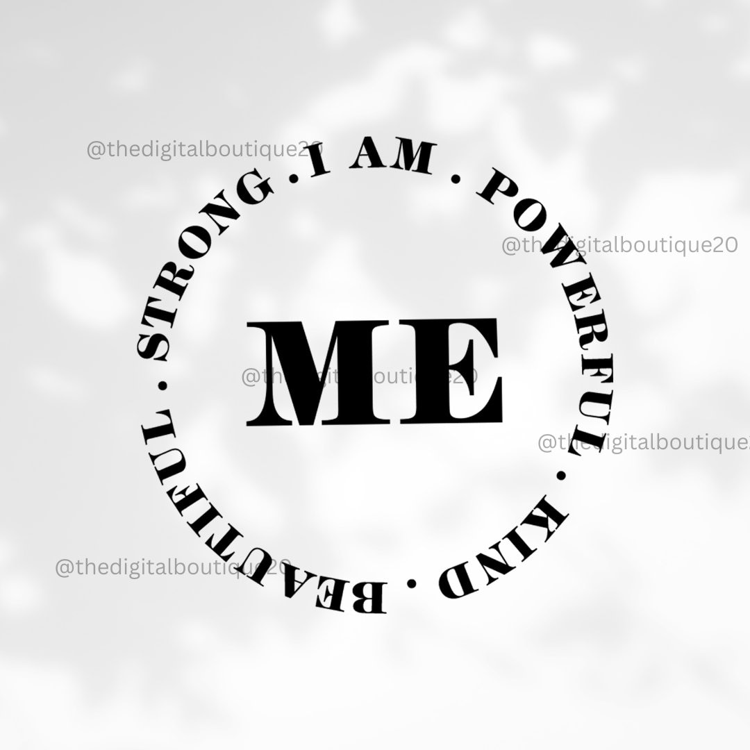 I Am Powerful, I Am Me SVG Image, Inspirational Quote Design, Digital ...