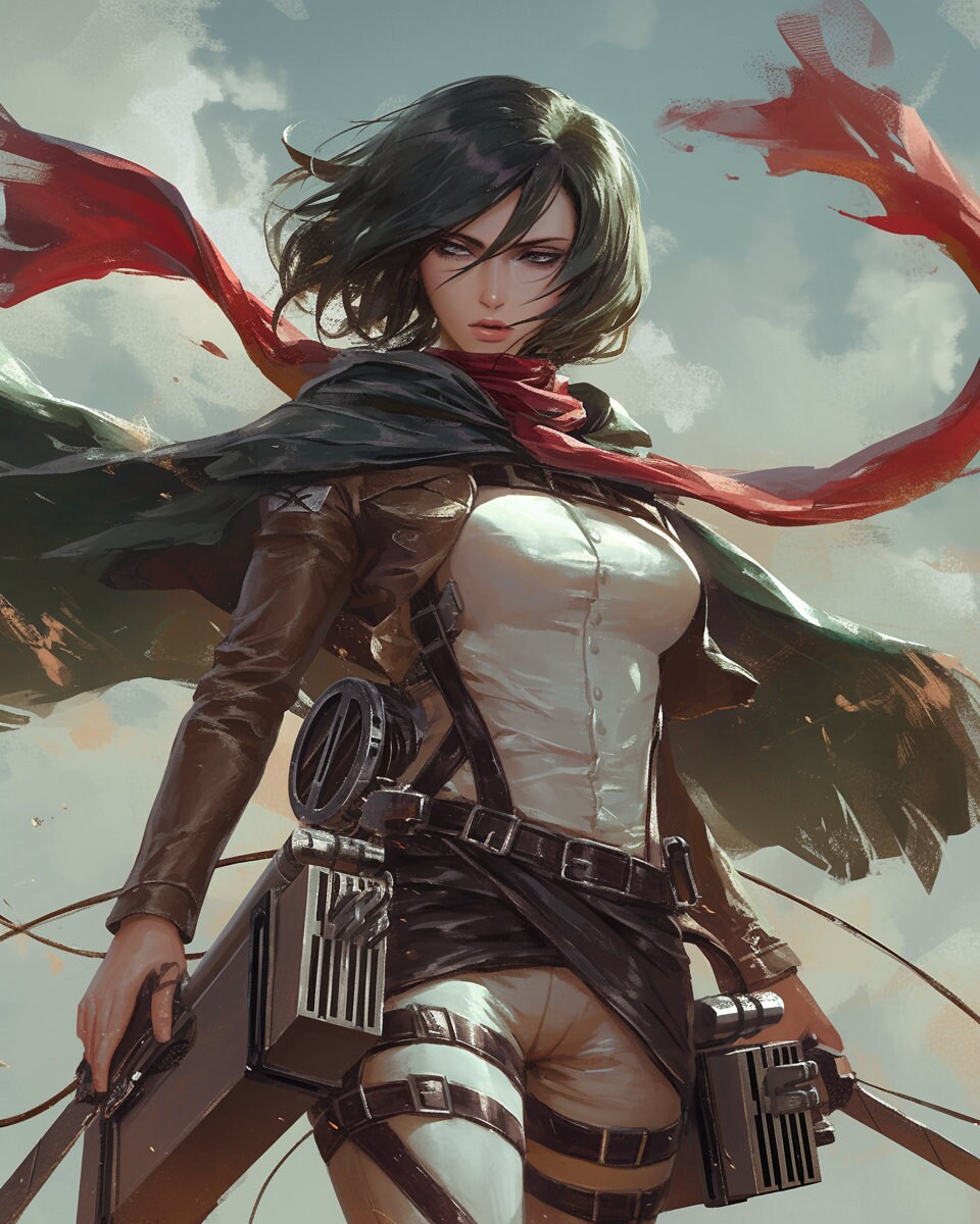 Mikasa Ackerman V3 Ai Artwork Wallpaper Etsy