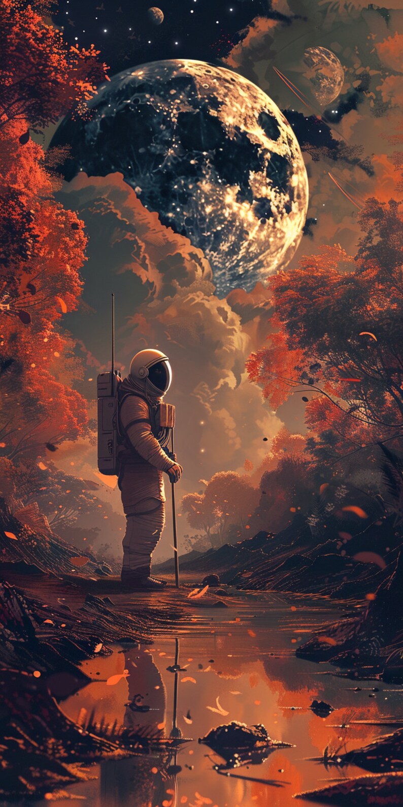 Planetary Fall AI Artwork Wallpaper Phone Wallpaper 4K - Etsy