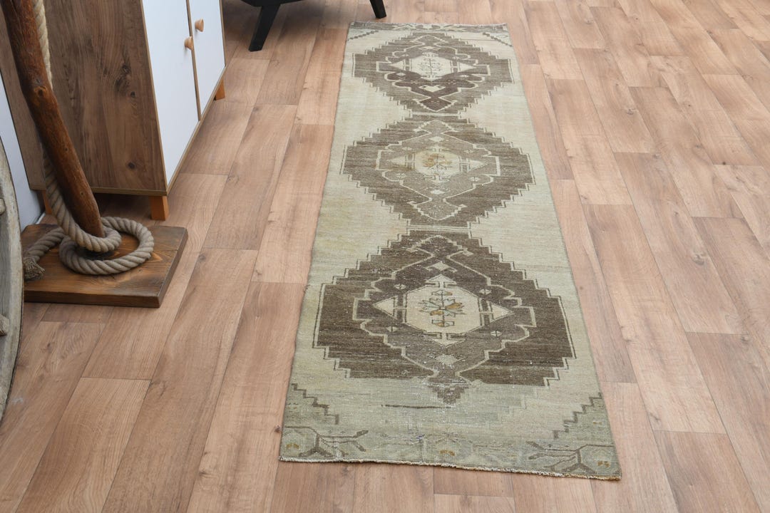 VINTAGE RUNNER RUG, Turkish Rug, Oushak Area Rug, Wool Rug, 2'5x9 Ft ...