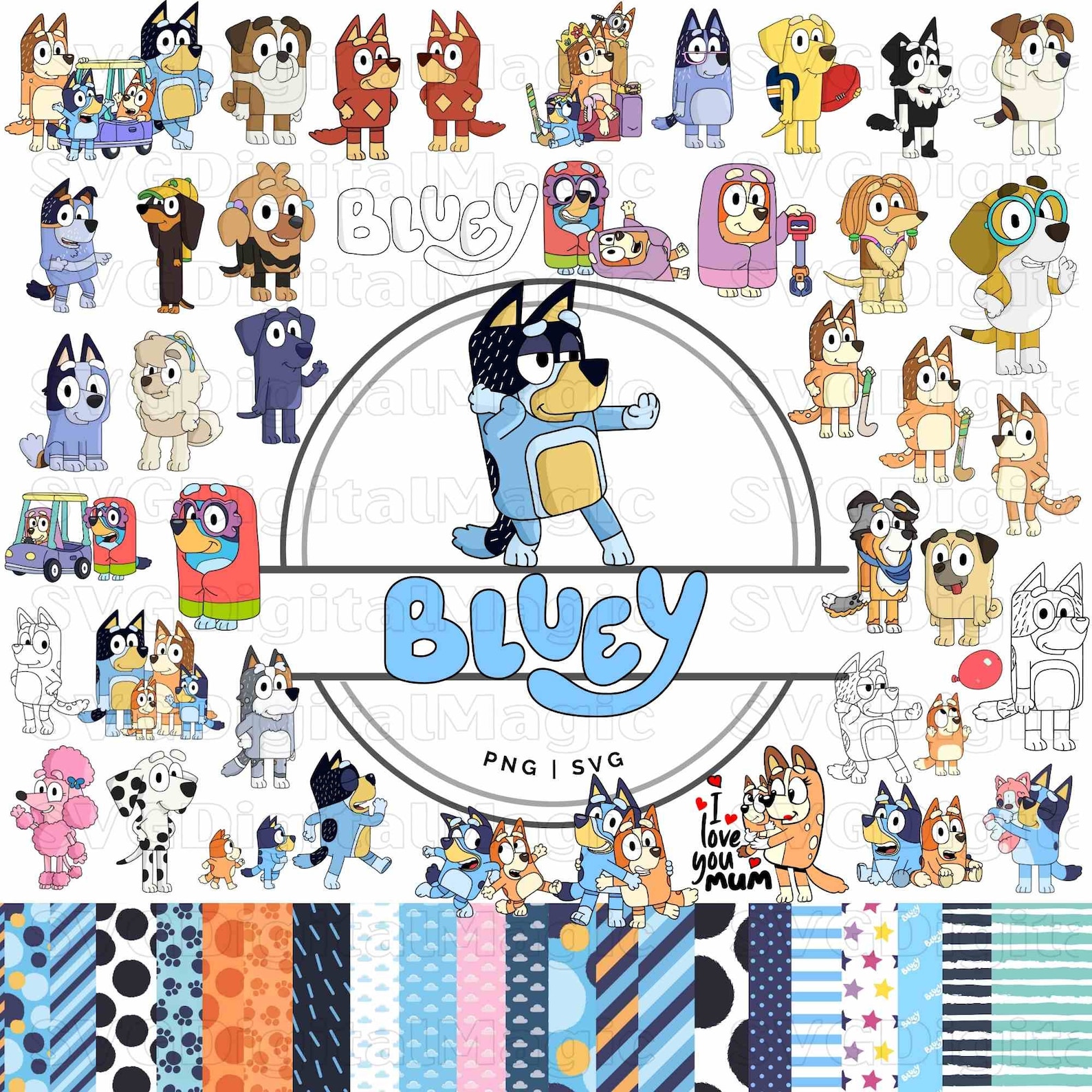 Bluey Svg Bundle 2 Bluey Fonts Ttf Bluey Birthday Png Bluey Etsy M Xico
