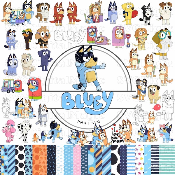 Bluey Silhouette Svg - Etsy Australia