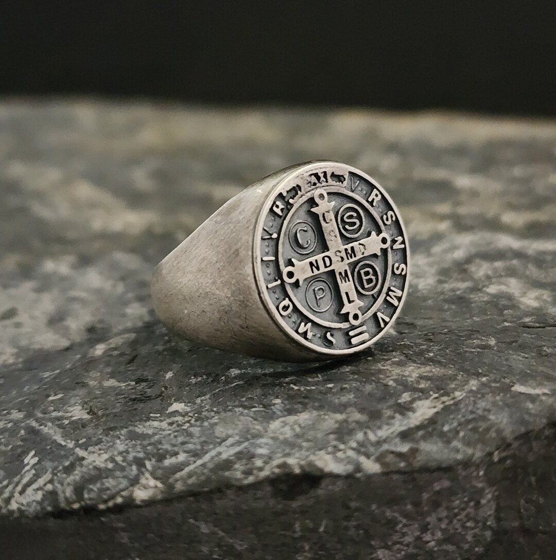 Silver Saint Benedict Cross Ring,saint Benedict of Nursia,st Benedict ...