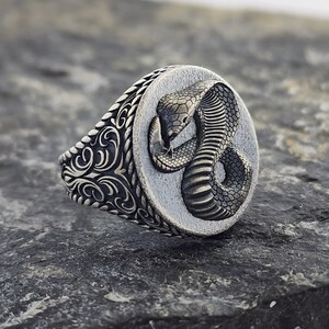 Sterling Silver Cobra Snake Men's Ring,handmade Sterling Silver Ring ...