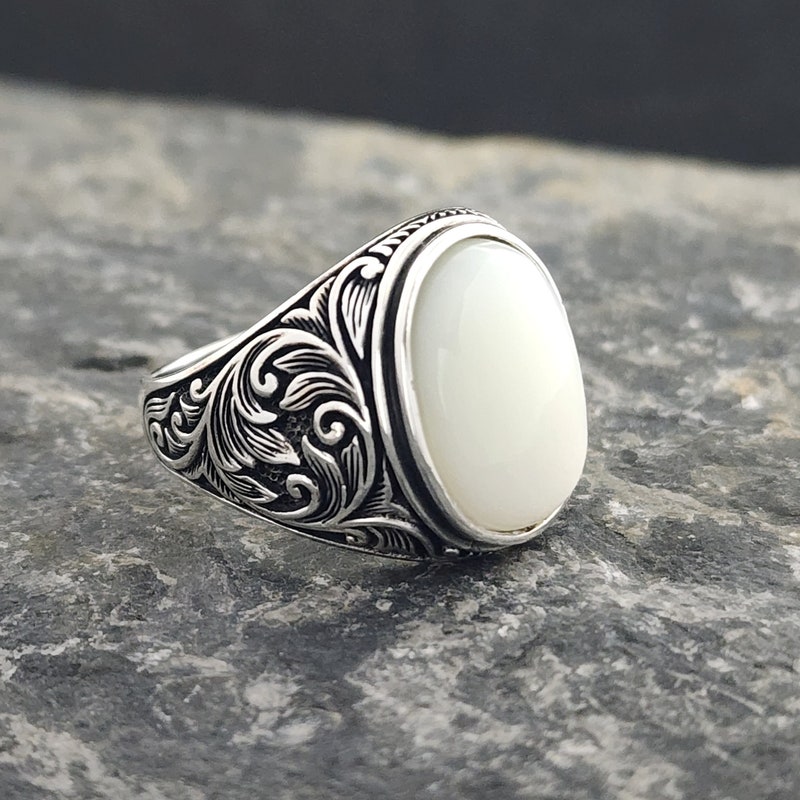Turkish Men Ring Pearl - Etsy