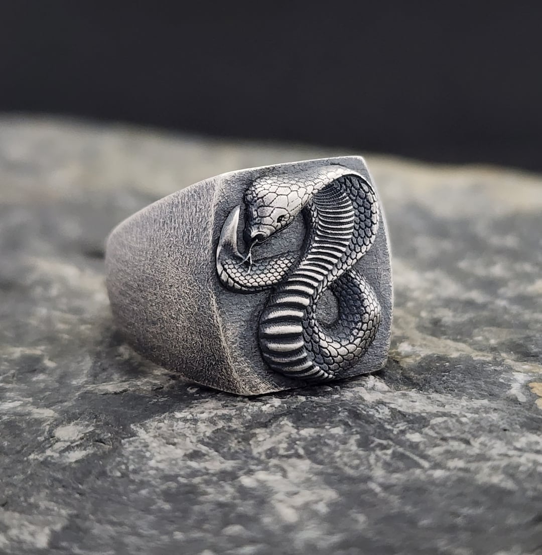 Sterling Silver Cobra Snake Men's Ring,handmade Sterling Silver Ring ...