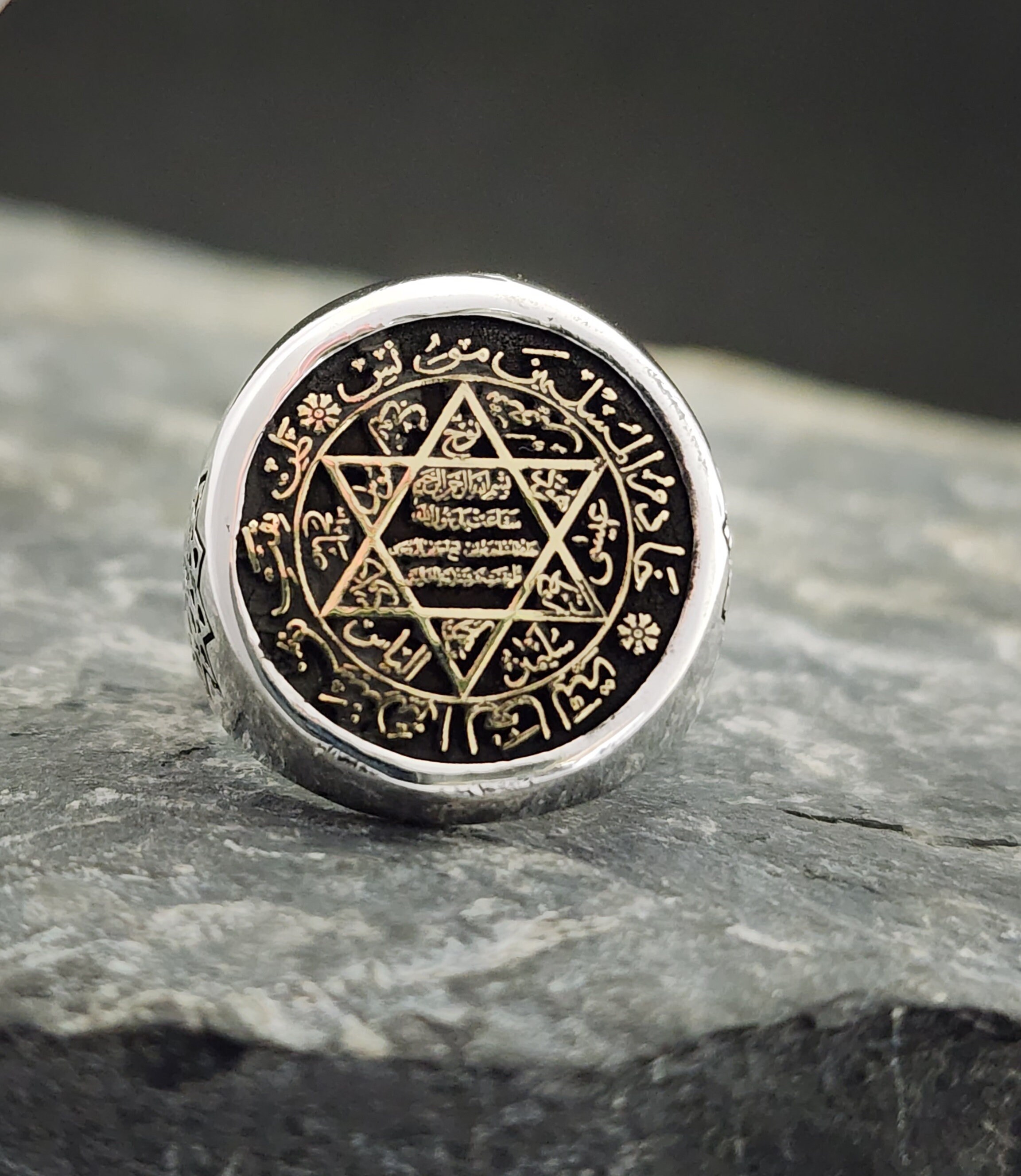 Solomon's Seal Ring, Talisman Solomon Ring, Handcrafted Spiritual Men ...