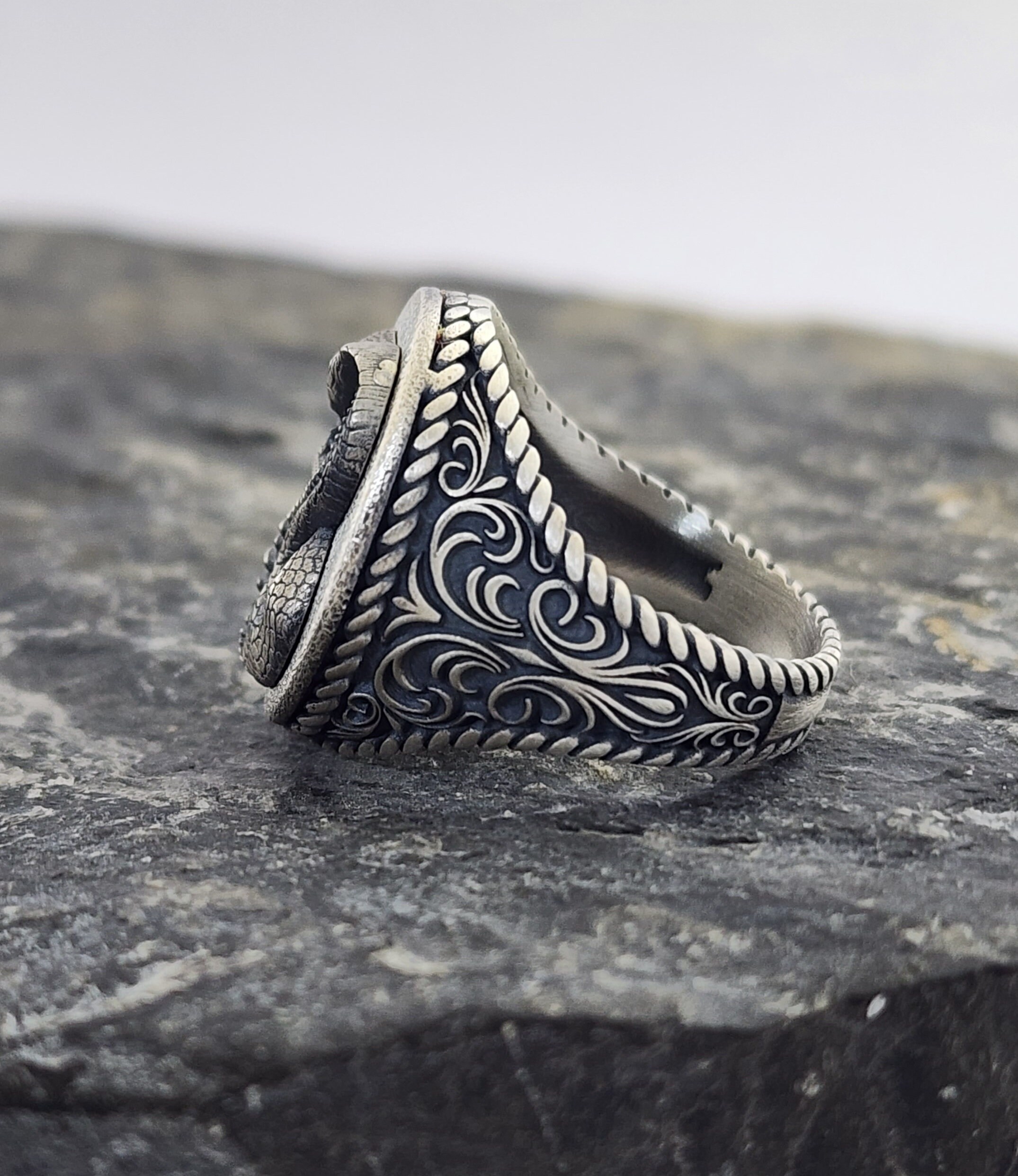 Sterling Silver Cobra Snake Men's Ring,handmade Sterling Silver Ring ...