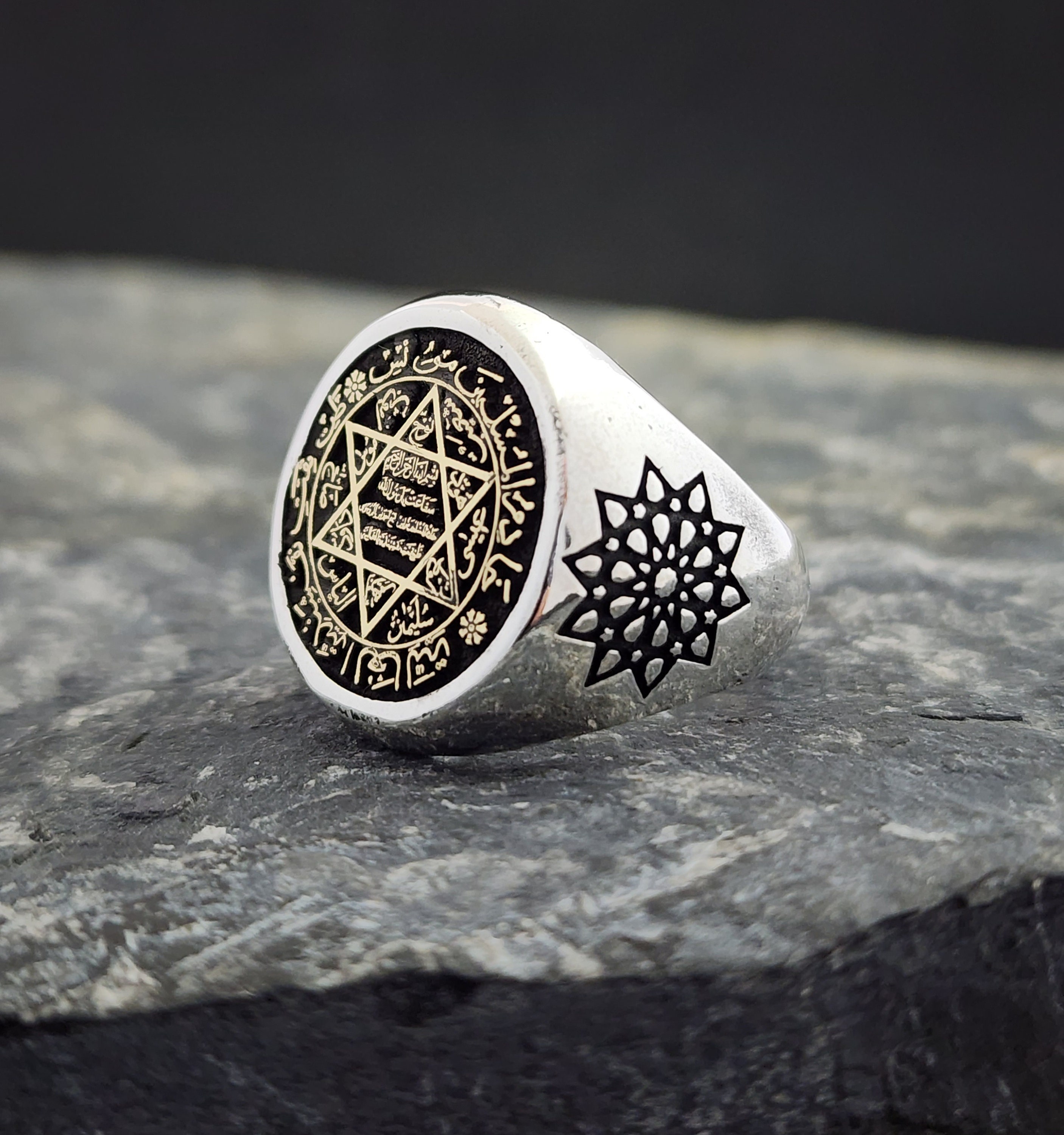 Solomon's Seal Ring, Talisman Solomon Ring, Handcrafted Spiritual Men ...