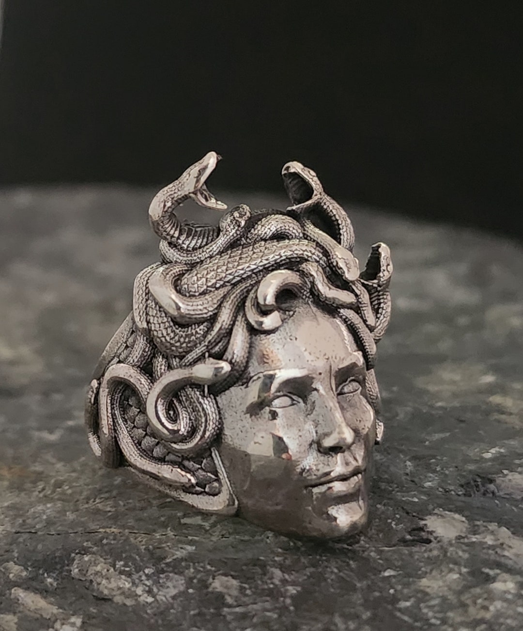 Gorgon Medusa With Snakesgoddess Venus Ring in Roman - Etsy
