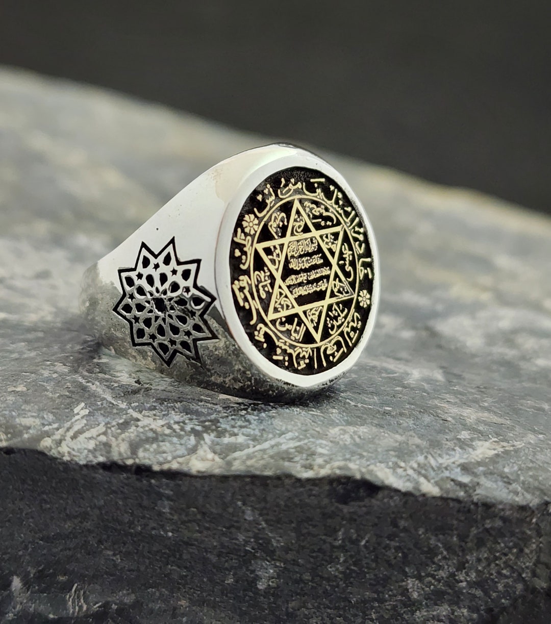 Solomon's Seal Ring, Talisman Solomon Ring, Handcrafted Spiritual Men ...