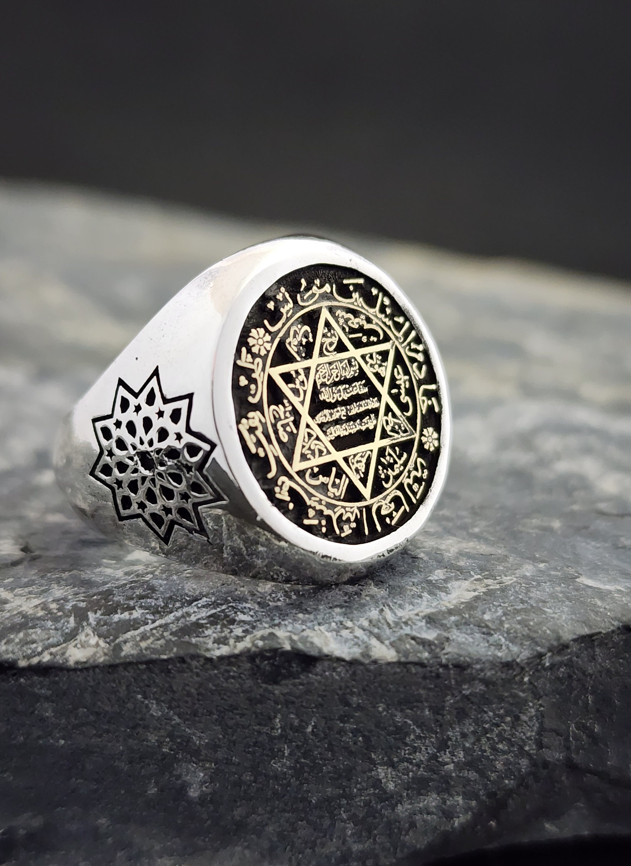Solomon's Seal Ring, Talisman Solomon Ring, Handcrafted Spiritual Men ...