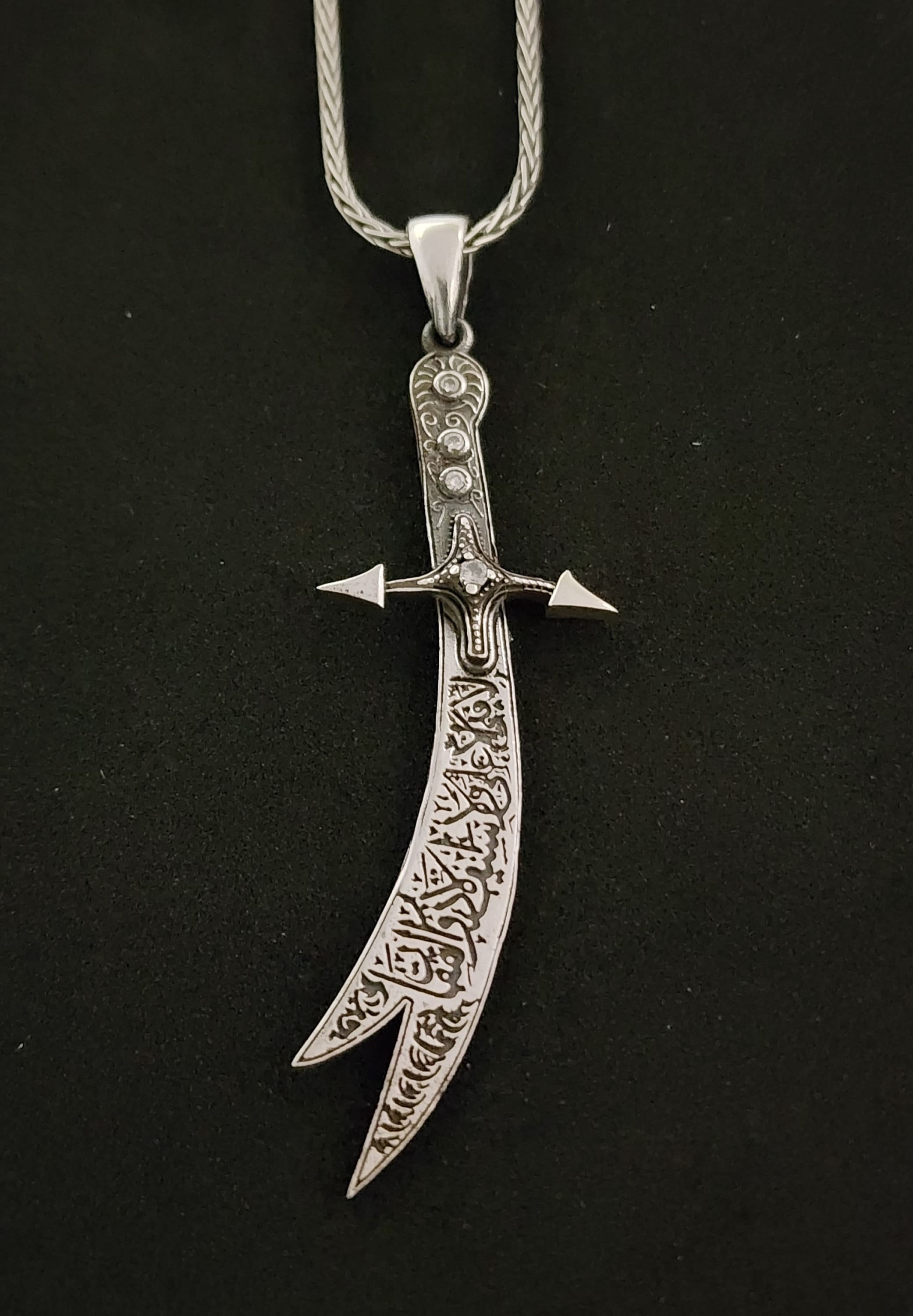 Arabic Text Sword Pendanthamza's Sword Necklacesolid 925 - Etsy