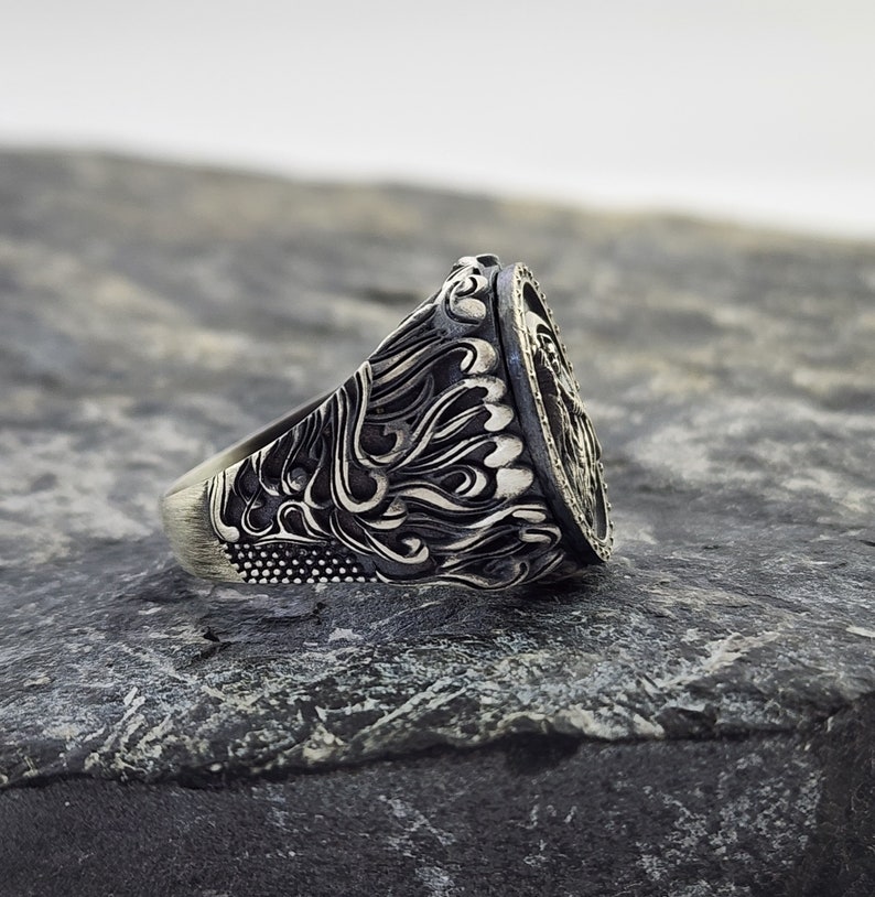 Grim Reaper Skull Ring,925 Sterling Silver Skull Ring,men Rings,angel of Death Ring,embrace the ...