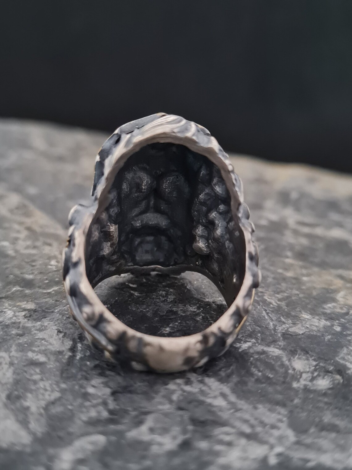 Poseidon God of the Sea Handmade Sterling Silver Men Charm Ring ...