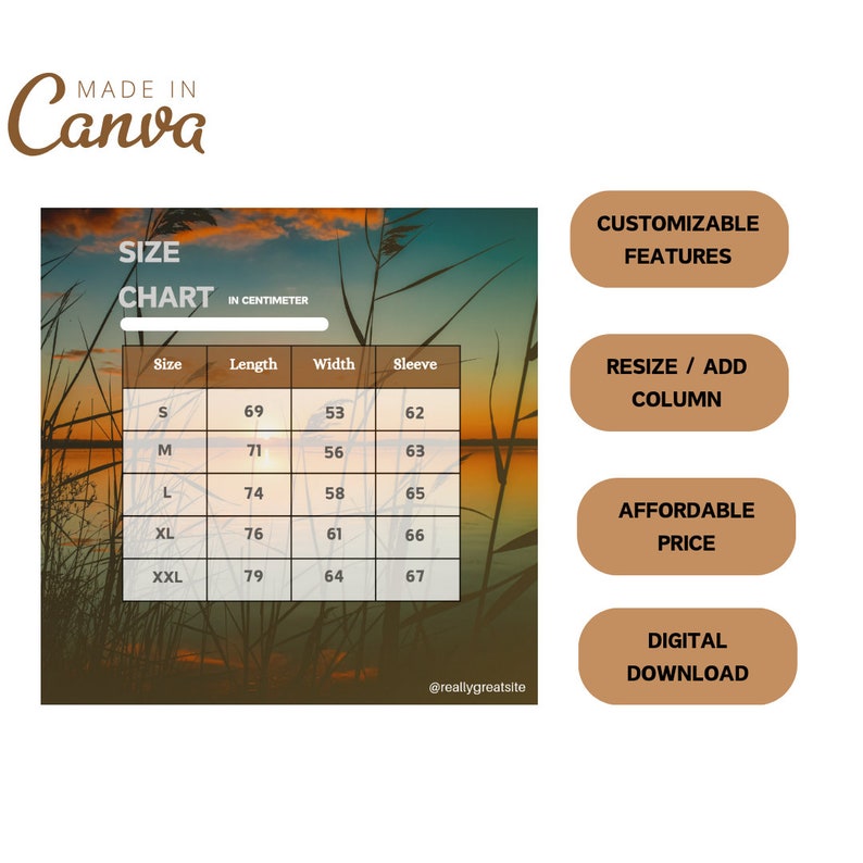 Body Size Chart and Measurements Guide Simple Sizing Reference for ...