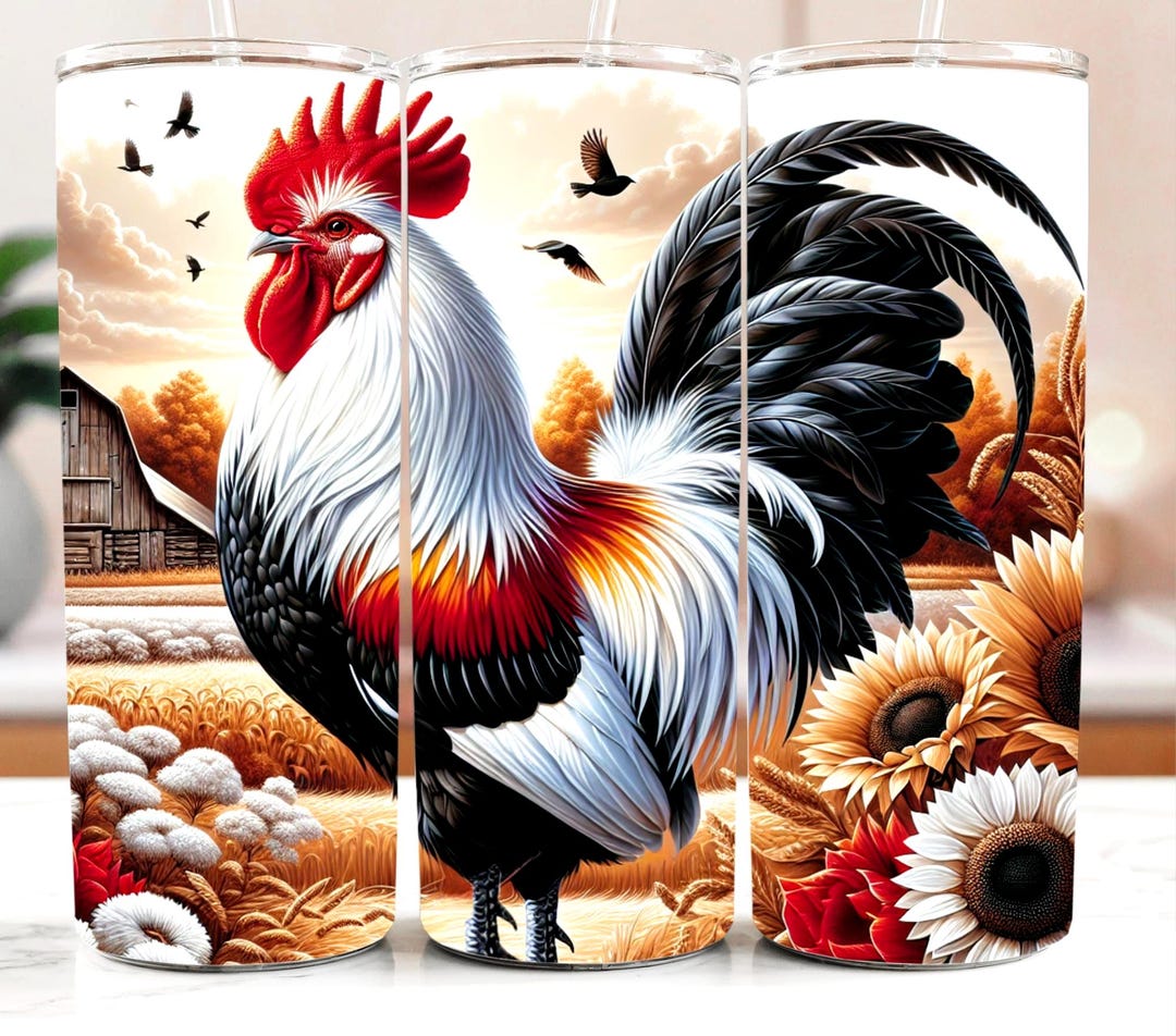 Rooster and Sunflower Tumbler Wrap, Digital Download - Etsy