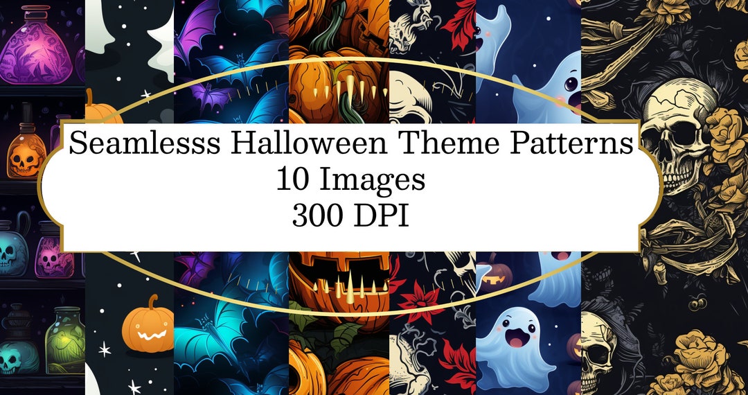 Seamless Halloween Theme Patterns - Etsy