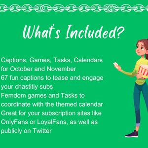 Locktober & No Nut November Femdom / Findom Captions, Games, Calendar ...