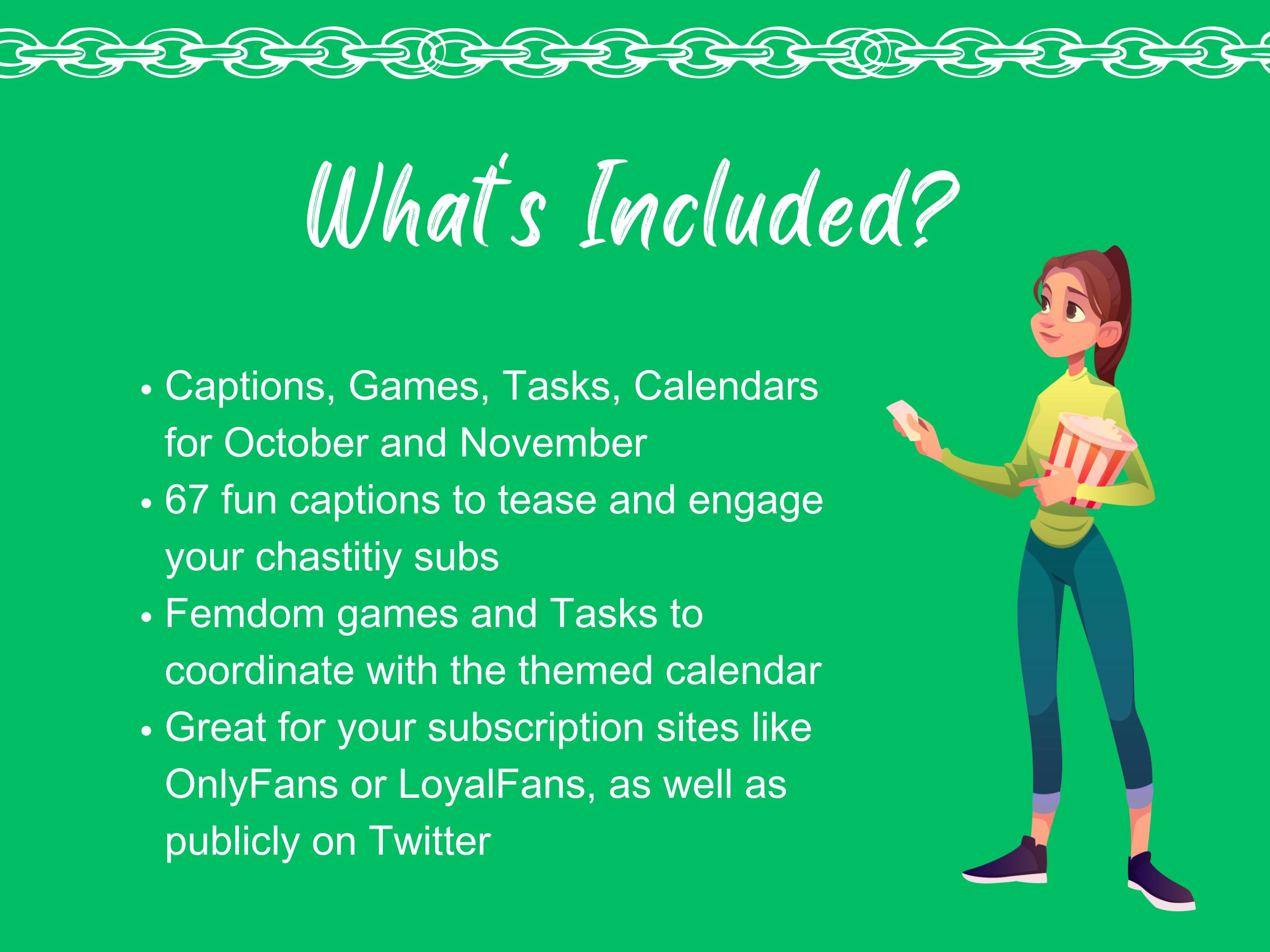 Locktober & No Nut November Femdom / Findom Captions, Games, Calendar ...