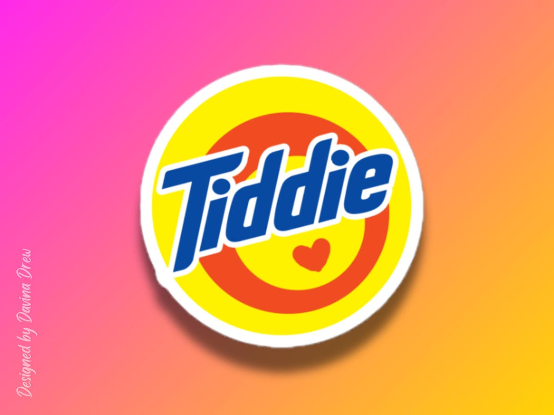 Tiddie Sticker | Tide Logo Parody | Laptop Sticker | Laundry Logo ...