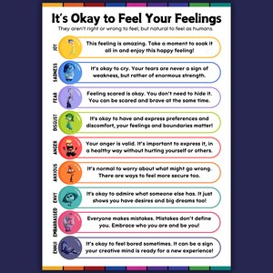 Inside Out 2 Feelings Poster: Calm Down Corner Bulletin Board Decor ...