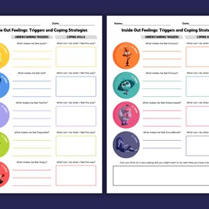 Inside Out 2 Feelings: Triggers and Coping Strategies Worksheet - Etsy