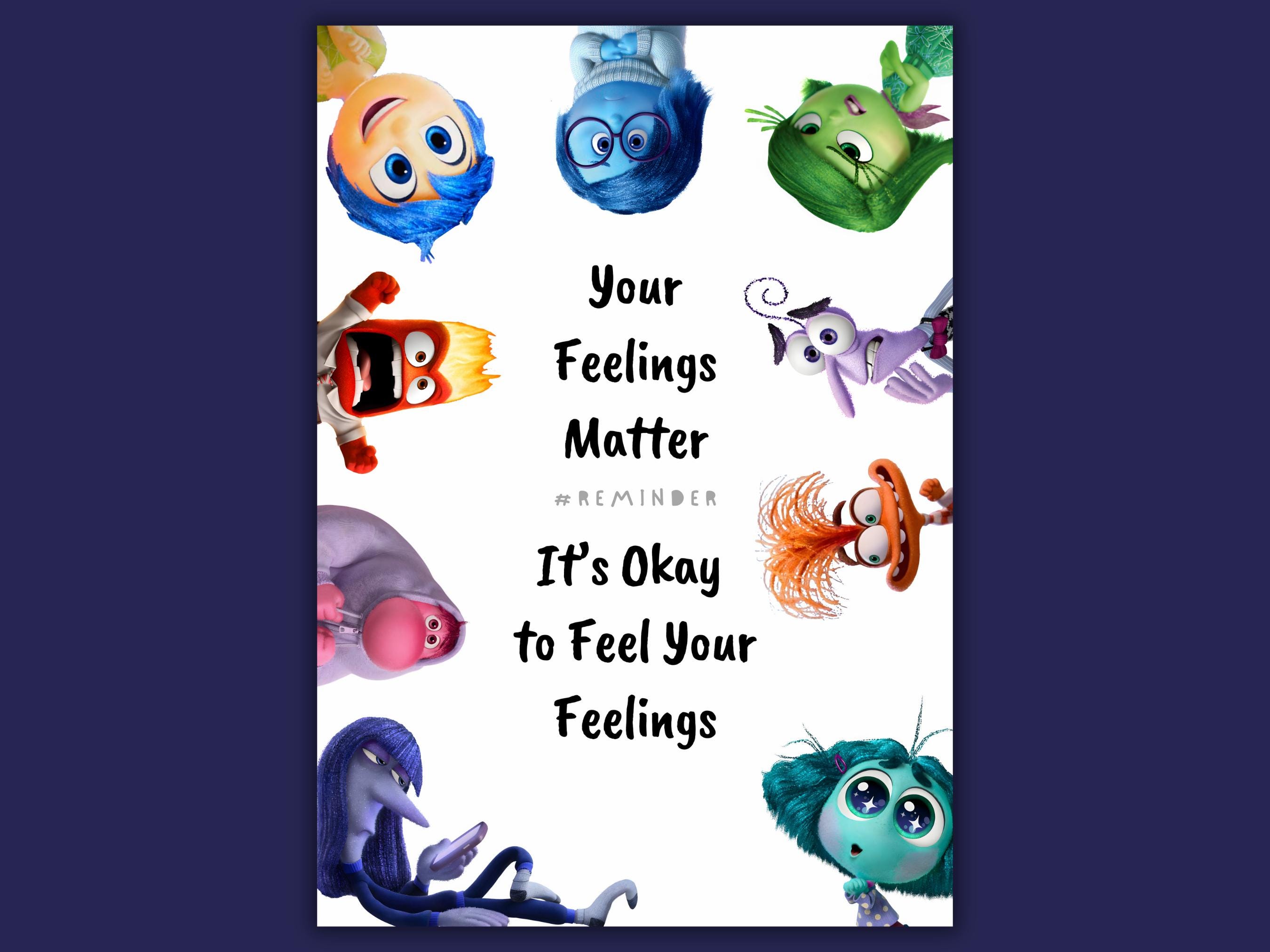 Inside Out 2 Poster | Your Feelings Matter Poster | Feelings ...