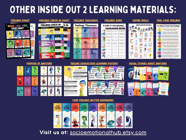 Inside Out 2 Feelings Posters: Classroom Lessons on Emotional Awareness ...