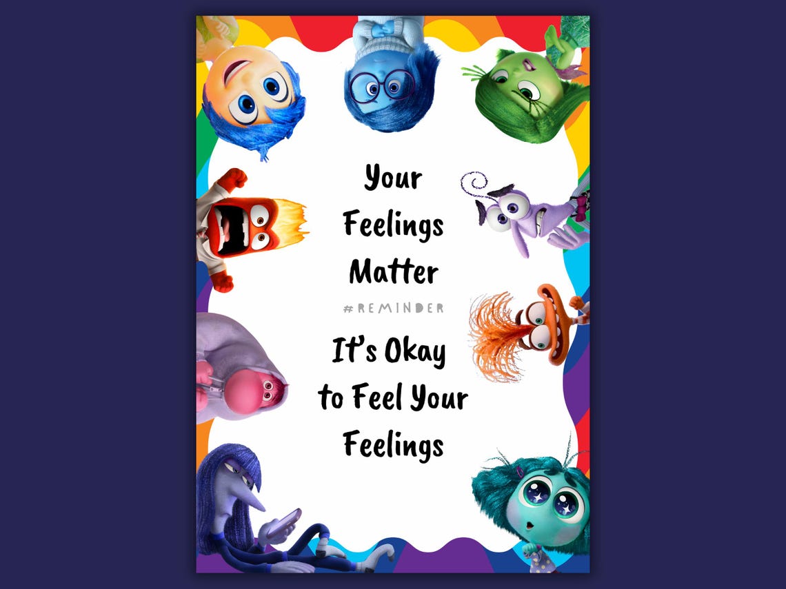 Inside Out 2 Poster | Your Feelings Matter Poster | Feelings ...