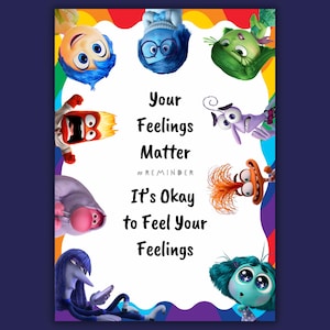 Inside Out 2 Poster | Your Feelings Matter Poster | Feelings ...