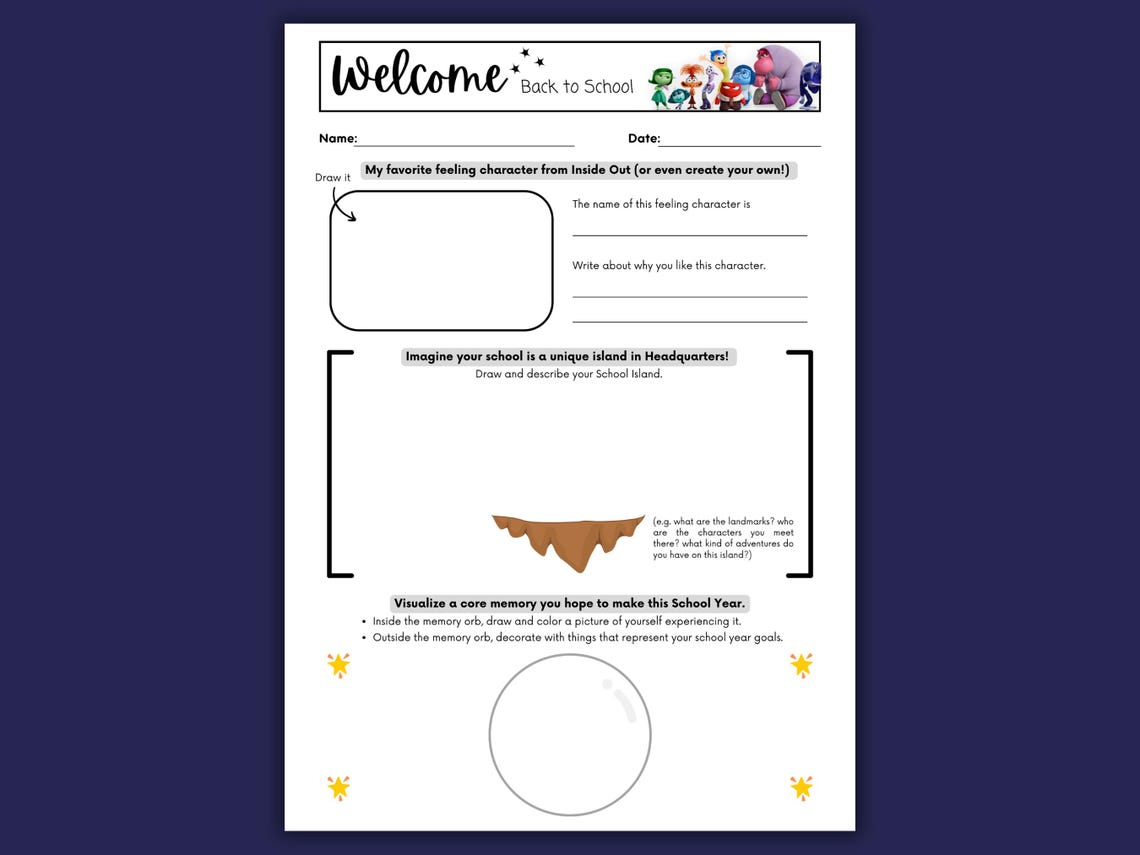 Inside Out 2 Inside Out 2 Back to School Activity Worksheet Inside Out 2 Feeling Activity Inside ...