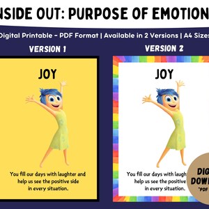 Inside Out 2 Feeling Posters Purpose of Our Emotions Feelings Inside ...