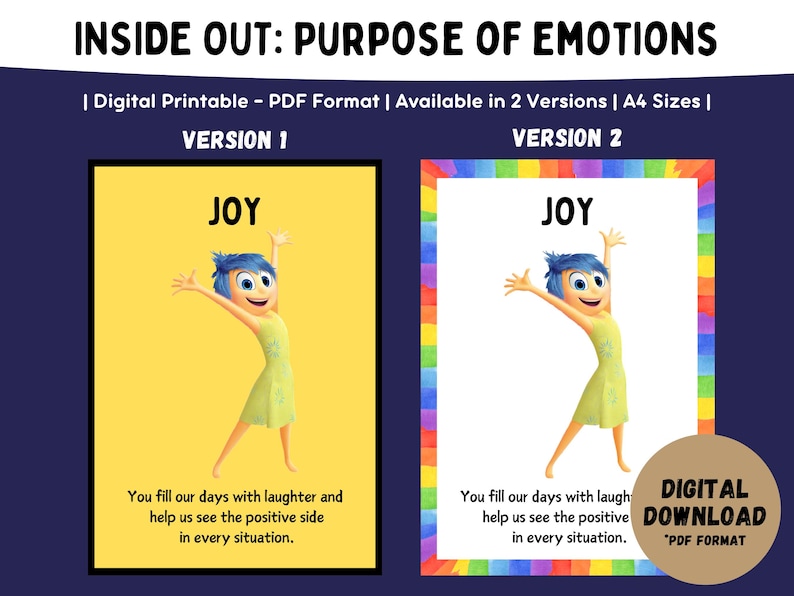 Inside Out 2 Feeling Posters | Purpose of Our Emotions Feelings ...