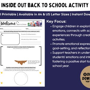 Inside Out 2 | Inside Out 2 Back to School Activity Worksheet | Inside ...
