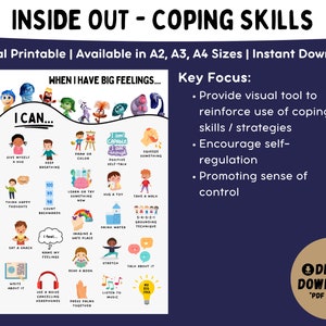 Inside Out 2 Coping Skills Poster: Coping Strategies, Emotional ...