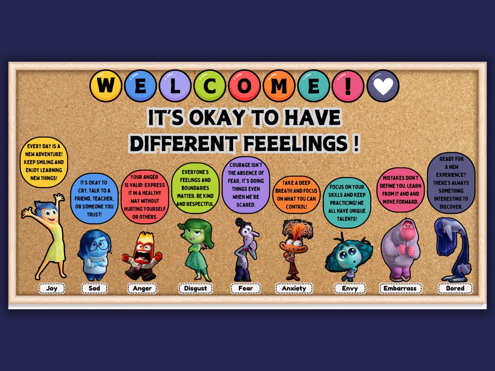 Inside Out 2 Theme Bulletin Board V2 | Classroom Decor | Welcome Back ...