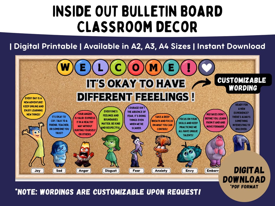 Inside Out 2 Theme Bulletin Board V2 | Classroom Decor | Welcome Back ...