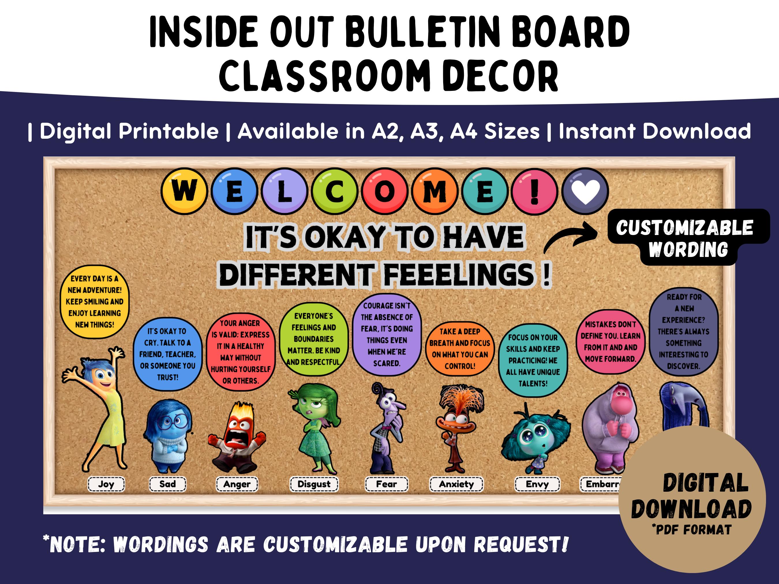 Inside Out 2 Theme Bulletin Board V2 | Classroom Decor | Welcome Back ...