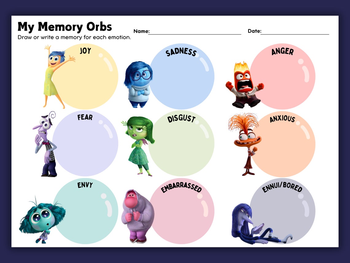 Inside Out 2 Worksheet: My Memory Orbs Activity (digital Printable) - Etsy