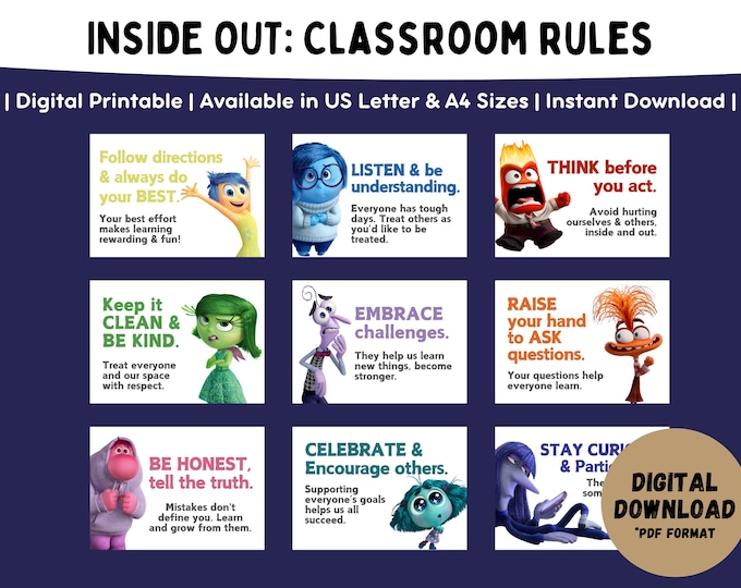 Inside Out 2 Classroom Rules - Etsy