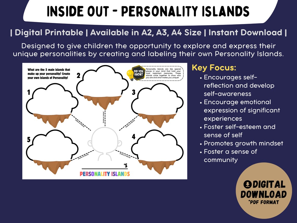 Inside Out 2 Personality Islands Worksheet: Social Emotional Learning ...