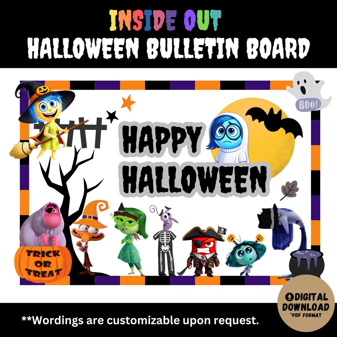 Inside Out Halloween Classroom Bulletin Board October Happy Halloween ...
