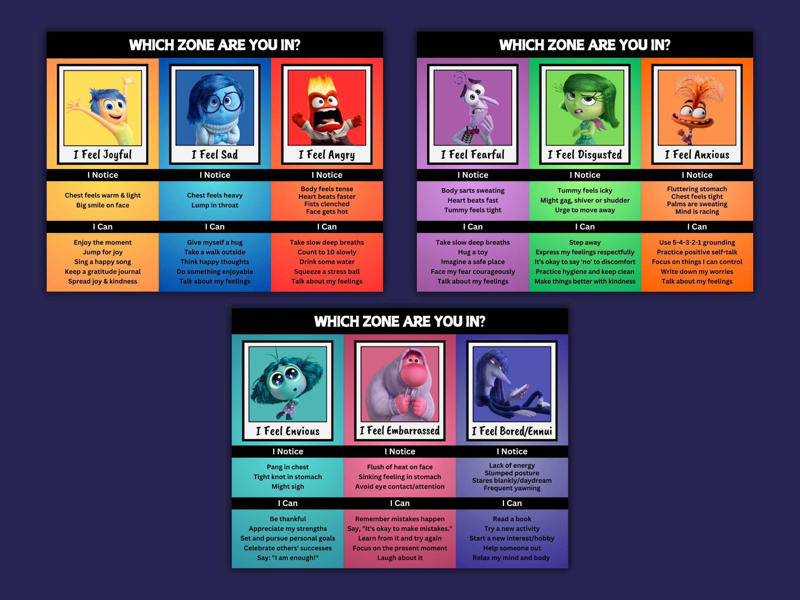 Zones of Regulation Inside Out Posters: Feelings Check-in (digital ...