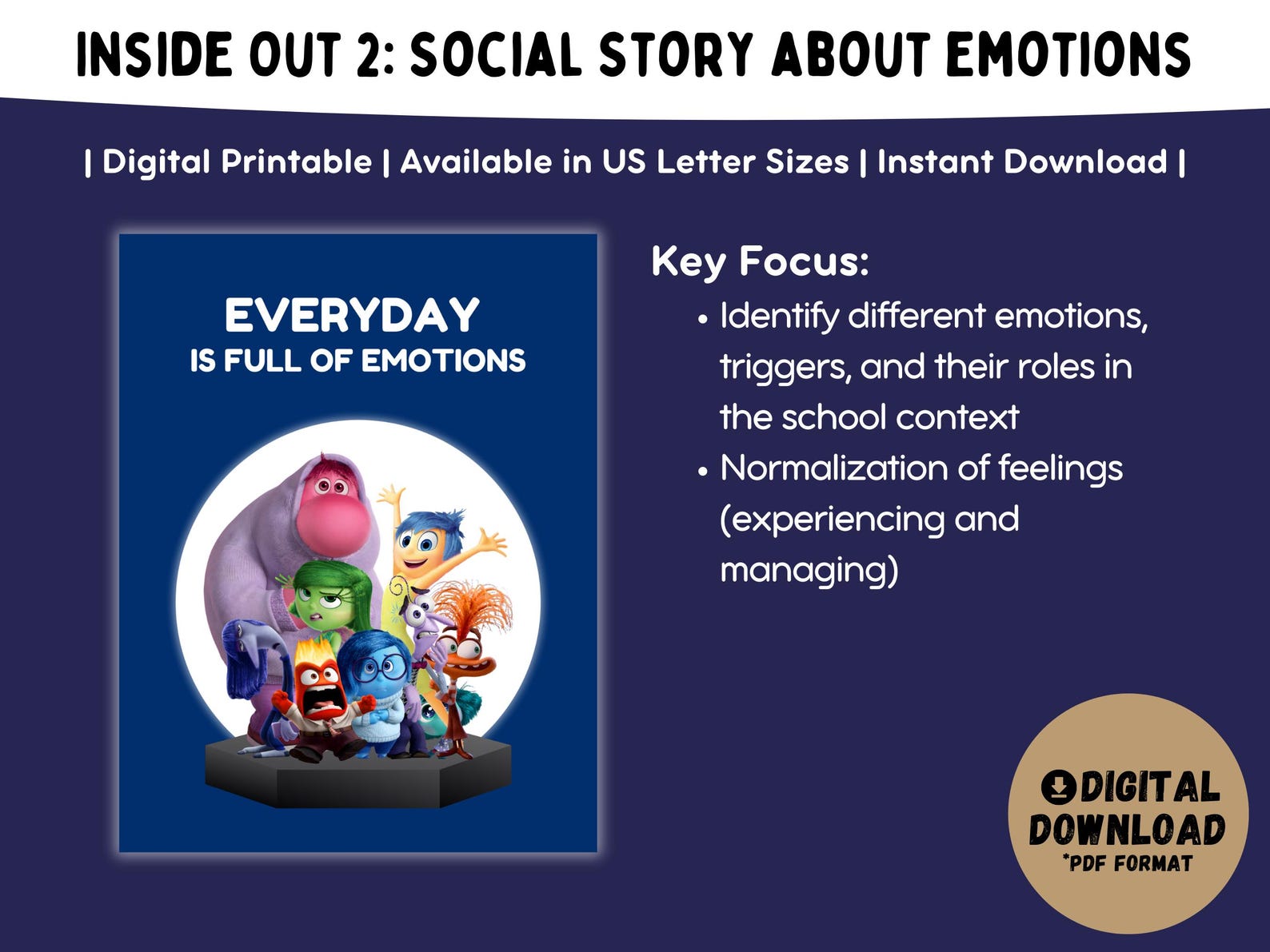 Inside Out 2 Social Story About Emotions | Social Story About Feelings ...