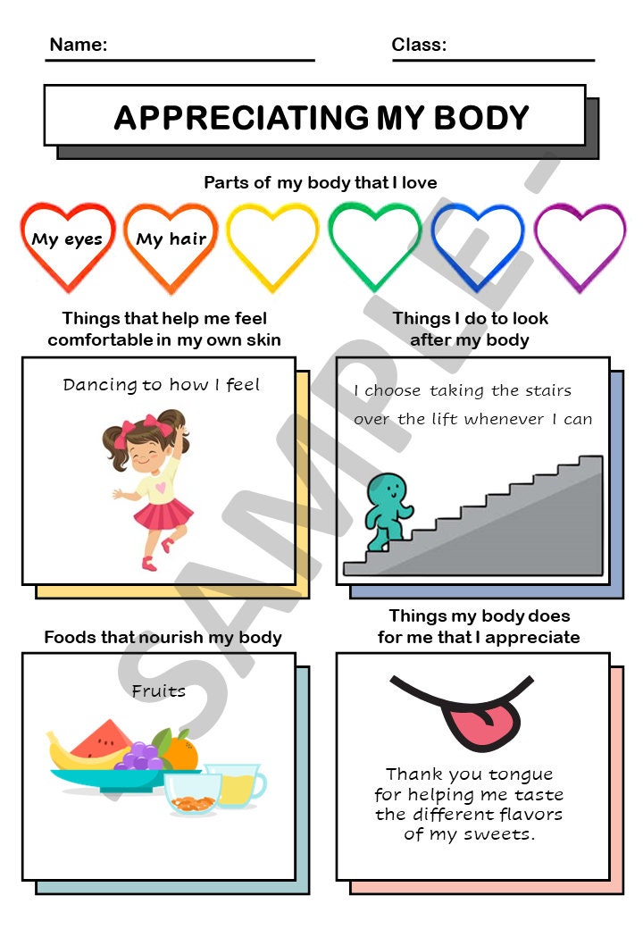Body Positivity Positive Body Image for Children, Kids Body Acceptance ...