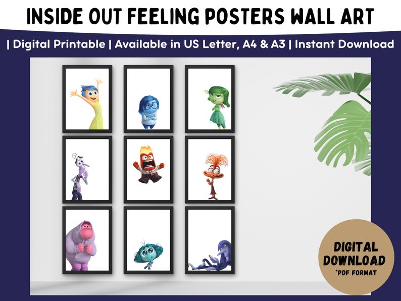 Carteles de Inside Out / Inside Out 2 Feelings Poster / Tablón de ...
