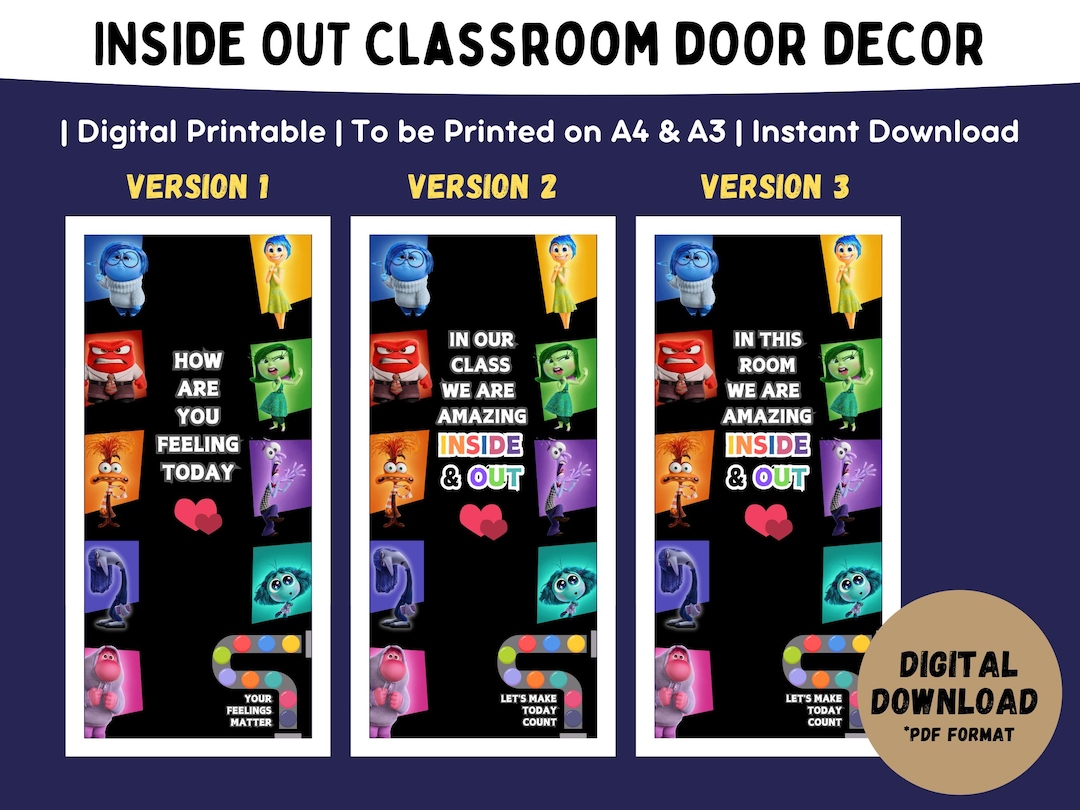 Inside Out 2 Classroom Door Decor: Back to School, Bulletin Board ...