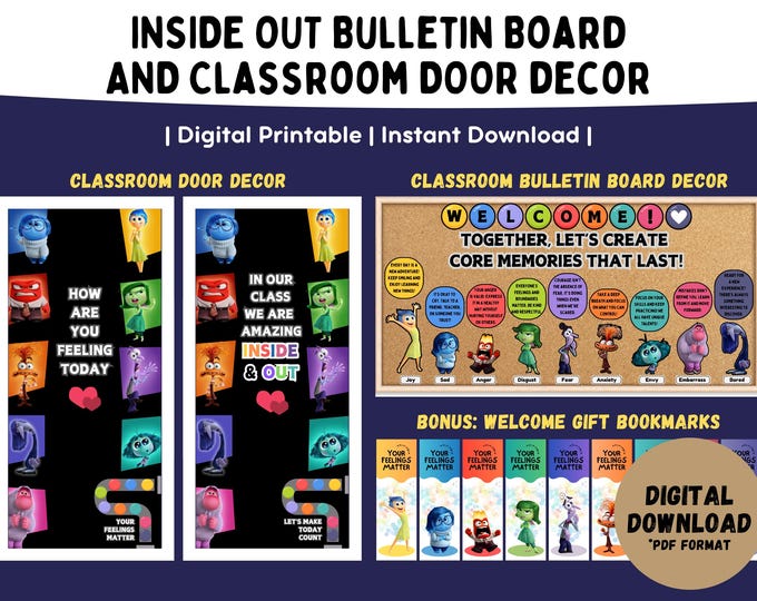 Inside Out Classroom Rules Posters: Back to School Bulletin Board Decor ...