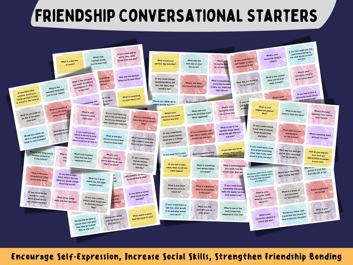 Friendship Conversational Starters Cards & Ice-breakers Game for ...